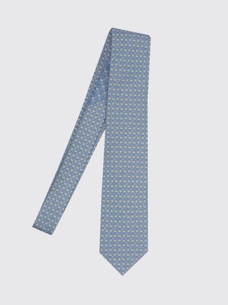Ferragamo Cravate en pure soie avec motif monogramme Gancini int&eacute;gral
