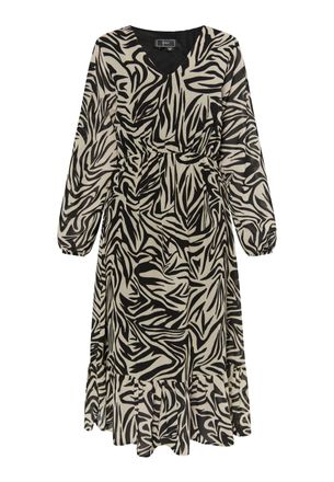 Faina Kleid mit Zebra-Print Damen beige/schwarz