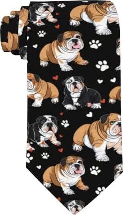 Generic Bouledogue Joyeux Cravate Homme Doux Cravatte Polyvalente Cravates Hommes Pour Célébrations Événements Accessoires