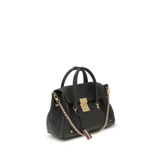 Thom Browne Womens Top Handle Bag Gray Calf Leather Bos