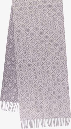 Tory Burch Wool and cashmere T Monogram Oblong scarf - TORY BURCH - gender_Woman