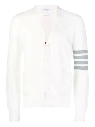 Thom Browne cardigan à bandes contrastantes - Blanc