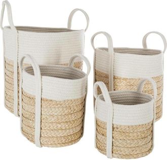 Atmosphera Set de 4 Paniers de rangement en Coton - Atmosphera