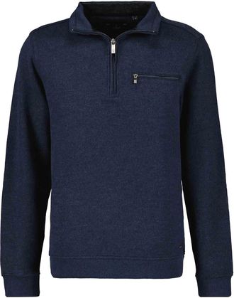 Ragman Herren Sweatshirt mit Stehkragen und Zip Dunkelblau-711, XL