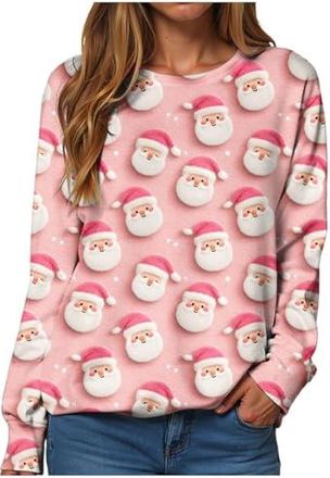 Generic Pull de No&euml;l pour femme, pull tricot&eacute; &agrave; manches longues pour femme, pull dhiver surdimensionn&eacute;, haut graphique amusant et fantaisie, sweatshirts de No