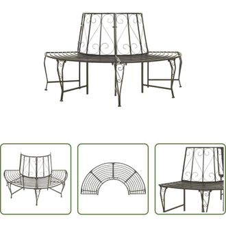 vidaXL Halbrunde Baumbank - Baumbank Halbrund 160 cm Stahl