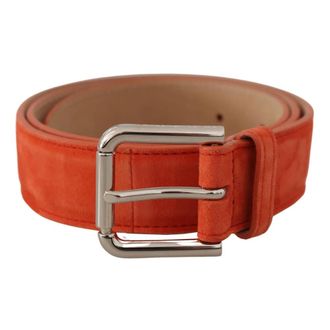 Dolce & Gabbana Oranger Wildlederg&uuml;rtel mit Logoschnalle - - Accessories - Damen - Orange - ONE SIZE
