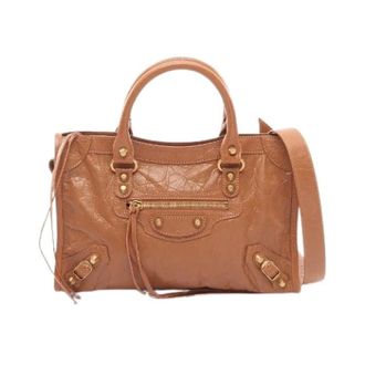 Balenciaga Pre-owned Le City Small Leather 2way Bag - Femme - Pre-owned - Brun - Taille: ONE Size