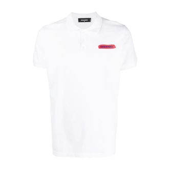Dsquared2 Polo-Shirt mit Logo-Print - - Tops - Herren - Wei&szlig; - 2XL