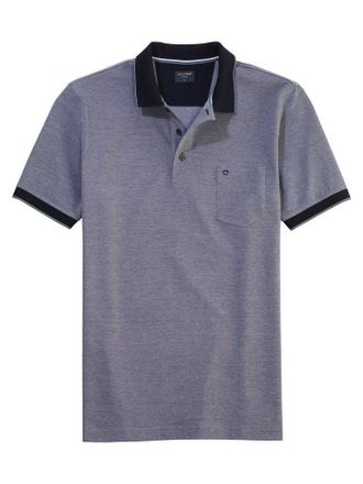 Olymp Poloshirt Casual Two-Tone Piqu&eacute;, Seitenschlitzen im Saum