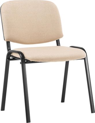 Clp Stapelstuhl Ken I Konferenzstuhl Mit Stoff-Bezug I Schwarzes Metallgestell, Farbe:Creme