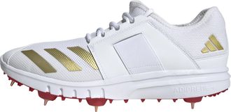 adidas Herren Howzat Spike Cricket-Schuhe, Cloud White/Gold Metallic/Pure Ruby, 43 1/3 EU