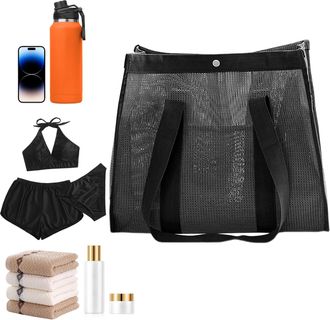Generic Schwimmbad Taschen F&uuml;r Frauen, Gro&szlig;e Wiederverwendbare Mesh Strandtasche, Wiederverwendbare Einkaufstasche F&uuml;r Reise Urlaub Picknick Outdoor Resort, b