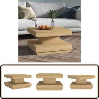 vidaXL Vidaxl - Table basse Marron clair 60x60x35 cm mdf - Table Basse - Meuble Salon - Table Dappoint - Table Ronde - Style Moderne
