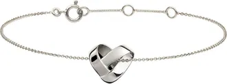 Edenly Origami Herz Armband - 375er Wei&szlig;gold (9 Karat)