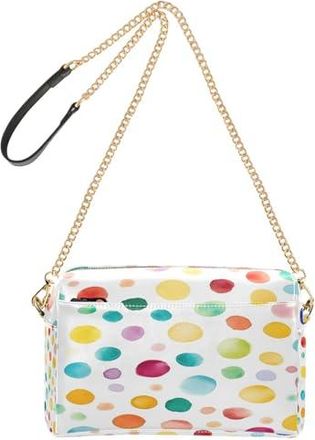 HMZXZ Sac à bandoulière à motif aquarelle à pois pour femmes, sacs à main en cuir, petits sacs à main à bandoulière, peinture à pois