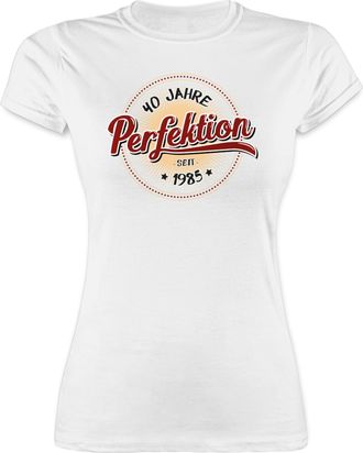 Shirtracer Shirt Damen - 40. Geburtstag - Vierzig Jahre Perfektion seit 1985 - M - Wei&szlig; - Geburtstagsgeschenk Schwester 40 40er Outfit 40.Geburtstag 1984 Tshirt 