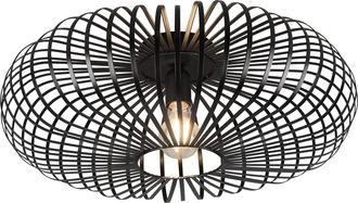 Trio Leuchten Deckenleuchte Johann 606905032, Metall Schwarz matt, exkl. Leuchtmittel 1x E27, Durchmesser 50cm