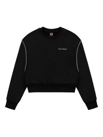 Colmar Cropped-Sweatshirt mit Ziernaht - Schwarz