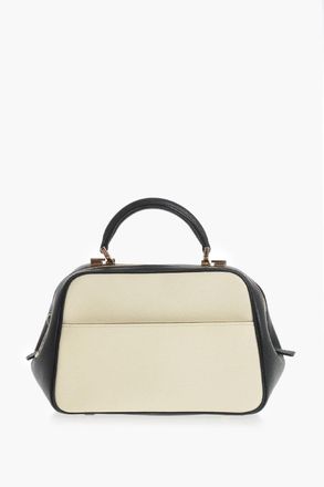 Valextra Handtasche Aus Zweifarbigem Leder Mit Standf&uuml;&szlig;chen Valextra