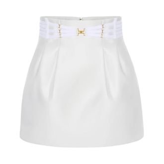 Elisabetta Franchi Minir&ouml;ck aus Duchesse-Satin mit elastischen Tr&auml;gern - - Skirts - Damen - Wei&szlig; - L