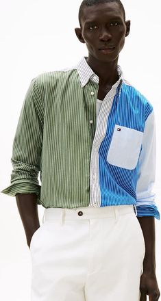 Tommy Hilfiger Th flex - Chemise décontractée color block - Multicolore-Bleu