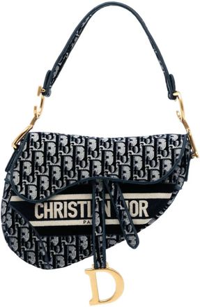 Dior Hobo Bags - Oblique Embroidered Velvet Saddle Bag - Gr. unisize - in Blau - f&uuml;r Damen
