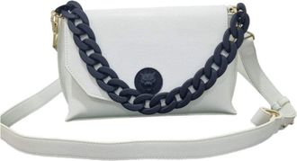 Plein Sport Unisex MEDIUM Flap Devon Handtasche, Off White