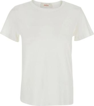 Jucca Femme, Tops, Blanc, Taille: 40 FR Round Neck Tee