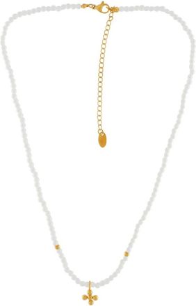 Dansk Copenhagen Elegante Perlenkreuz Halskette - - Accessories - Damen - Wei&szlig; - ONE SIZE