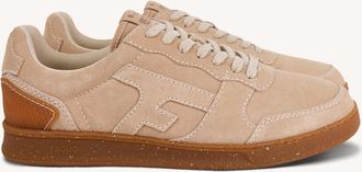 Faguo Baskets cuir su&egrave;de beige clair