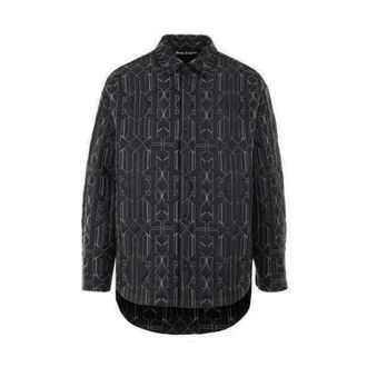 Palm Angels Bestickte Nylon-Steppjacke - - Shirts - Herren - Schwarzk - M