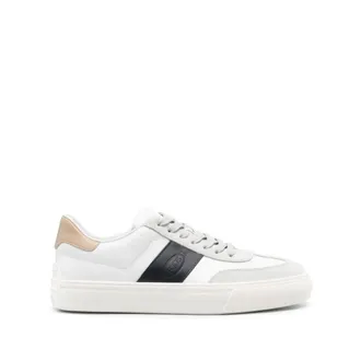 Tod's Homme, Chaussures, Blanc, Taille: 42 EU Baskets Blanches Design à Panneaux Bout Rond