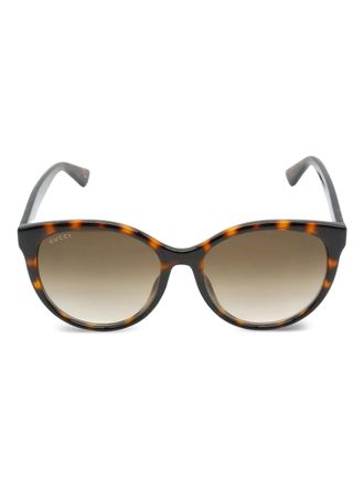 Gucci lunettes de soleil &agrave; monture papillon (ann&eacute;es 2020) - Marron