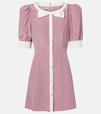 Alessandra Rich Robe en satin &agrave; pois