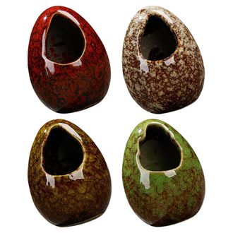 BESPORTBLE Homoyoyo 4 St&uuml;ck Keramik Trockeneisbecher Kleine Robuste Tischdekoration in Rot Gelb Gr&uuml;n und Wei&szlig; Multifunktionale Sashimi und Sushi Dekorbeh&auml;lter f&uuml;