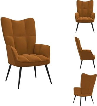 vidaXL Relaxsessel Braun Samt - Samtsessel - Wohnlounge Sessel - Bequemlichkeit - Sessel Braun - Lounge Chair