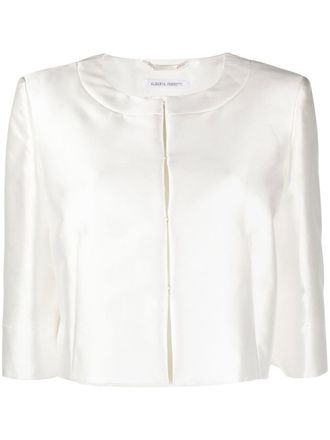 Alberta Ferretti veste crop &agrave; pinces - Blanc
