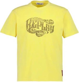 Replay Herren T-Shirt gelb Baumwolle