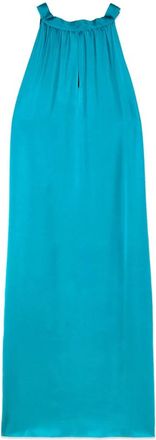 Oltre Femme, Robes, Bleu, Taille: 46 FR Longue robe trap&egrave;ze en satin