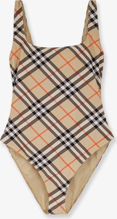 Burberry Nylon one-piece swimsuit with check print - BURBERRY - gender_Woman