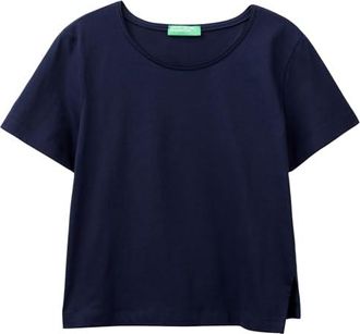 Benetton T- Shirt 3096d106o, Bleu Nuit 252, Medium Femme