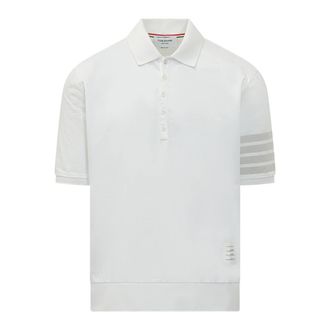 Thom Browne Garment Overdyed Jersey 4-Bar Polo - - Tops - Herren - Wei&szlig; - 2XL