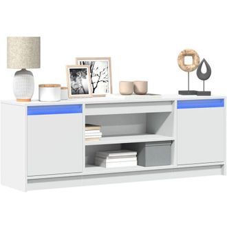 vidaXL Vidaxl - Meuble tv avec led blanc 139,5x34x50 cm bois ding&eacute;nierie