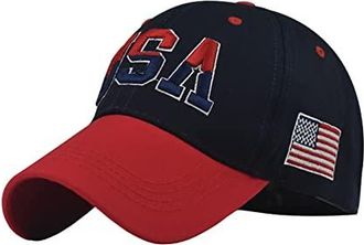 Generic Cocila Hommes Femmes Neutre Summer America Drapeau Casquettes De Baseball Chapeau RéGlable VisièRes Casquette Tartan (Navy One Size) Cagoule pour Casq