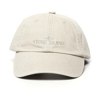 Stone Island Homme, Accessoires, Beige, Taille: ONE Size Casquette de baseball en gabardine de coton bross&eacute;
