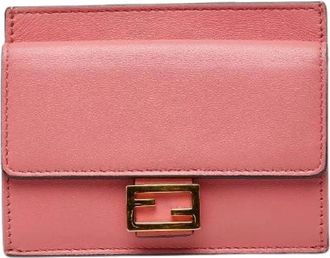 Fendi Pre-owned &Eacute;tui carte Baguette en cuir - Femme - Pre-owned - Rose - Taille: ONE Size