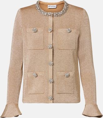 Self Portrait Cardigan mit Kristallen