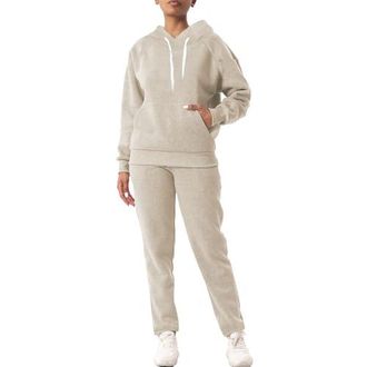 Generic Jogging Femme Ensemble, Survet&ecirc;ment 2 Pi&egrave;ces Manches Longues Tenue Chaude Sweats &agrave; Capuche et Pantalons Sportswear pour Jogging Sports Suit D&eacute;contract