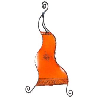 Simandra Orientalische Lampe Stehlampe marokkanische Hennalampe Lederlampe Tischleuchte Stehleuchte Orient Essaouira Sonne 50 cm Color Orange